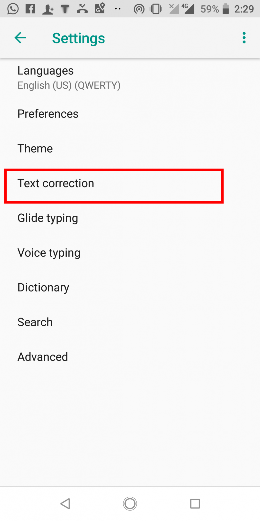 How to disable Auto correct on an Android smartphone in a few clicks